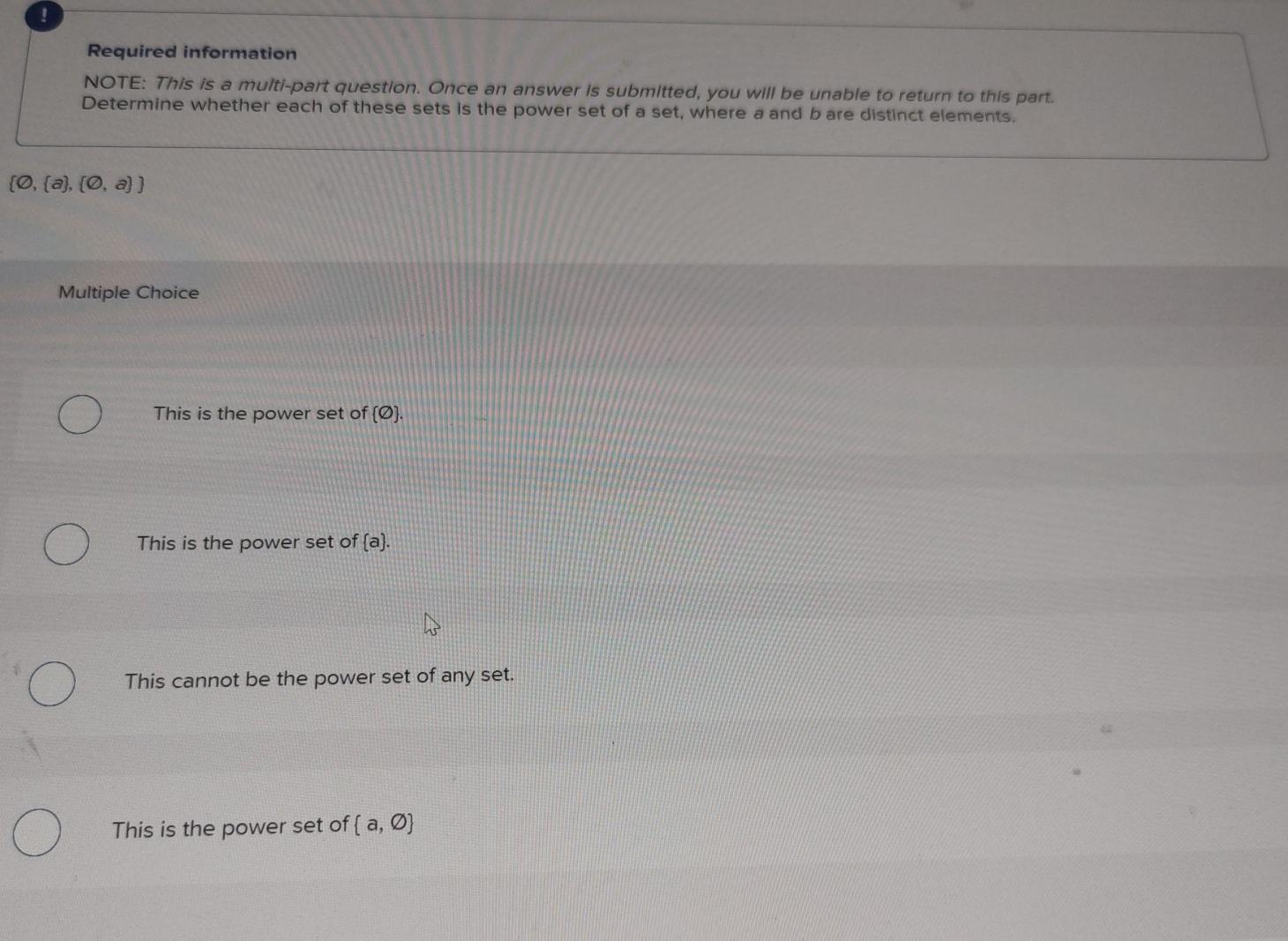 Solved Required information NOTE: This is a multi-part | Chegg.com