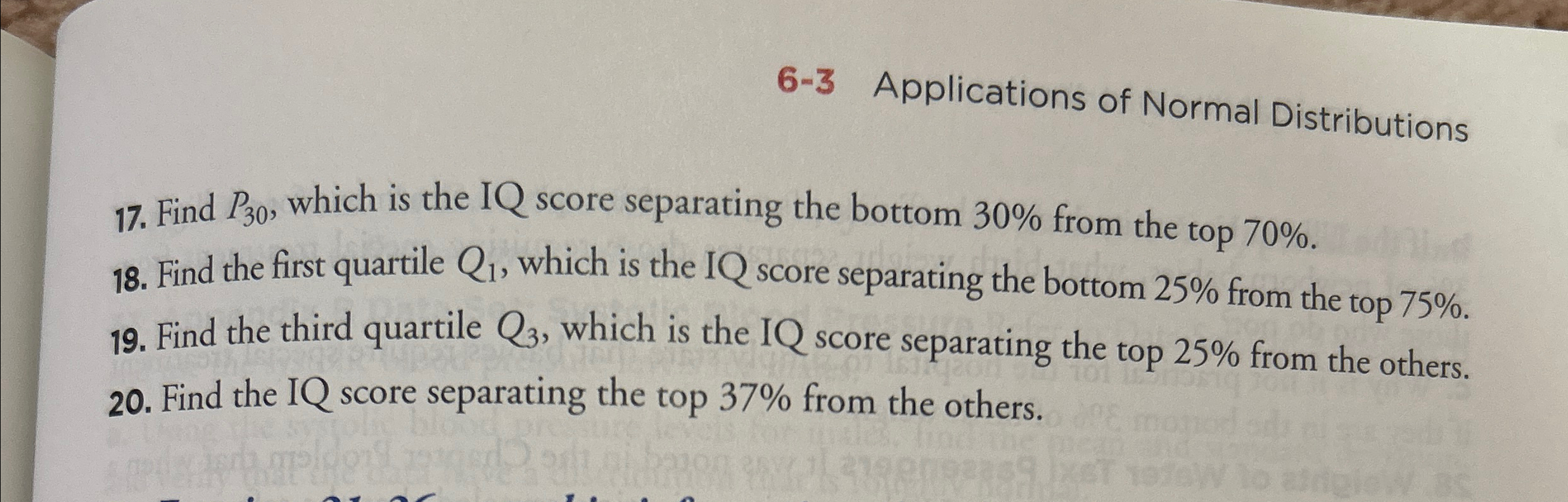 Solved 6-3 ﻿Applications of Normal Distributions17. ﻿Find | Chegg.com
