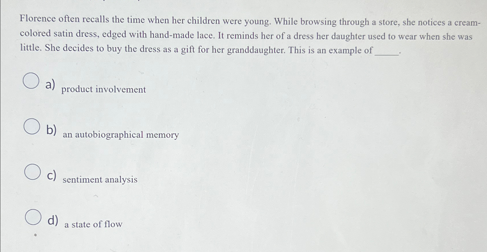 Solved Florence often recalls the time when her children | Chegg.com
