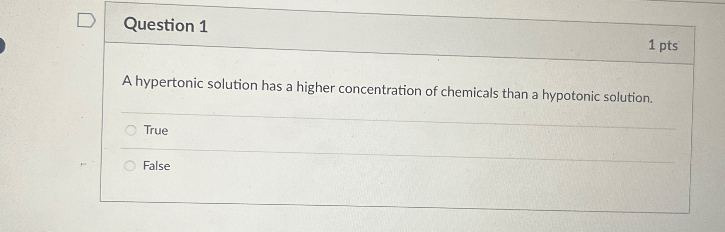 Solved Question 11 ﻿ptsA hypertonic solution has a higher | Chegg.com