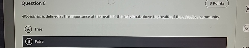 Solved Question 83 ﻿PointsAllocentrism is defined as the | Chegg.com