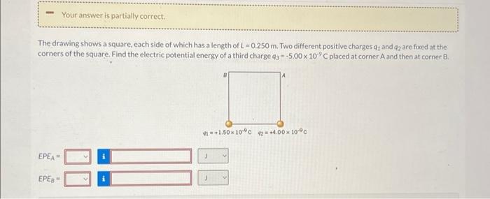 Solved The drawing shows a square, each side of which has a | Chegg.com