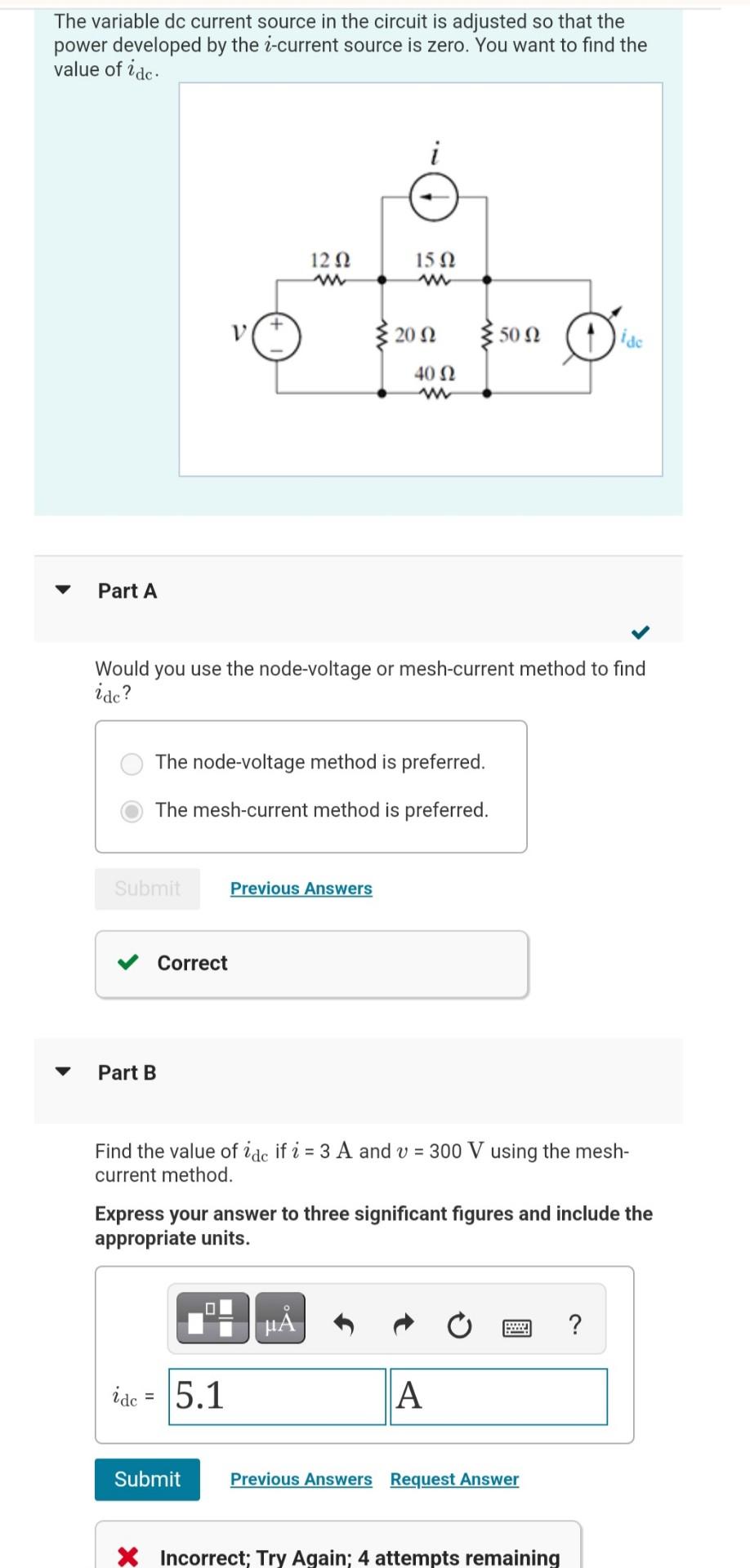 Solved The variable dc current source in the circuit is | Chegg.com