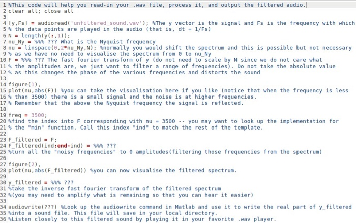 1 %This code will help you read-in your .wav file, | Chegg.com