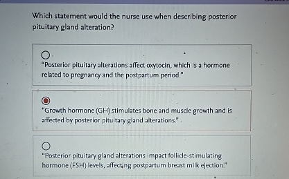 Solved Which statement would the nurse use when describing | Chegg.com