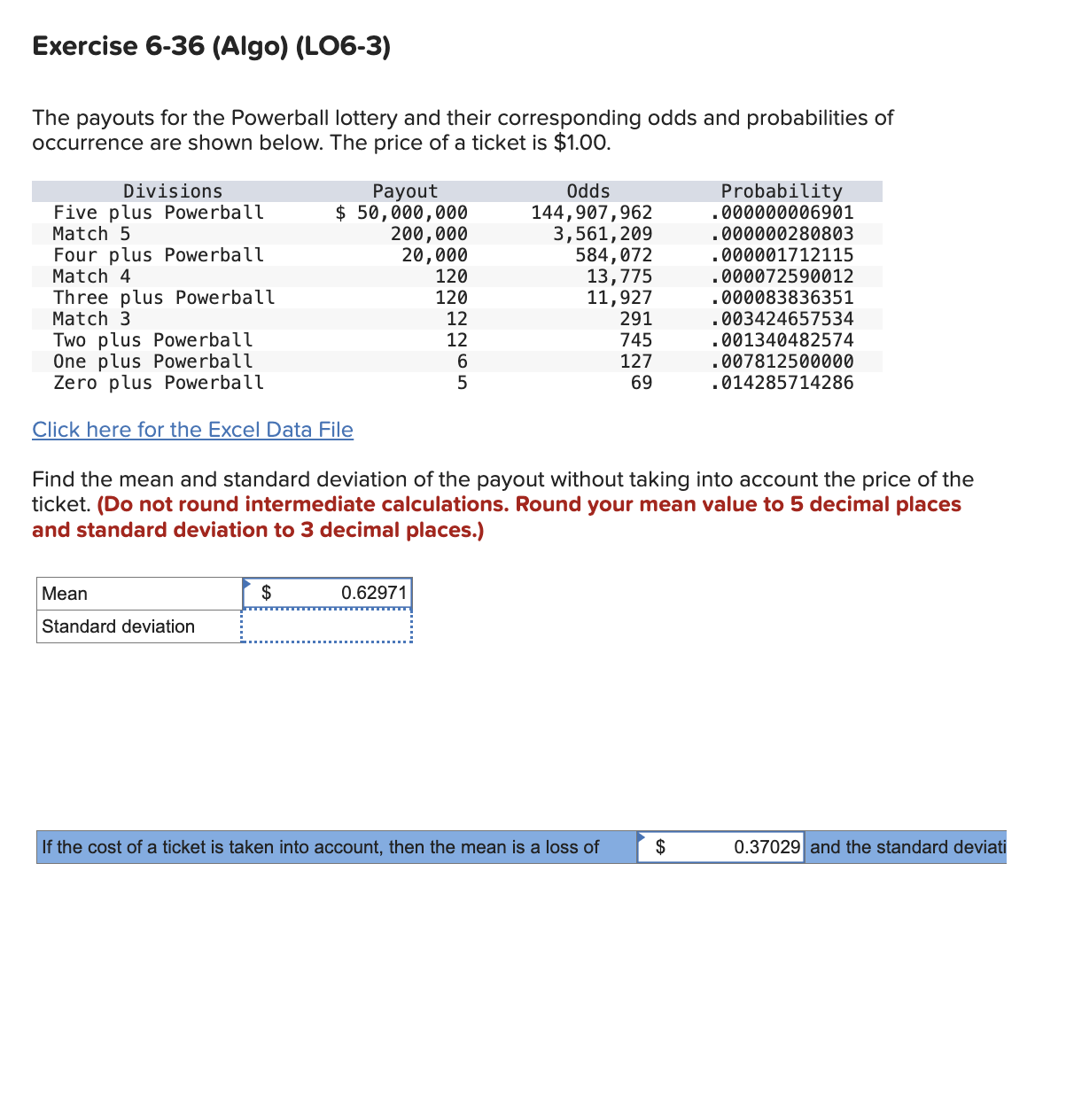 Solved Exercise 6-36 (Algo) (LO6-3)The payouts for the | Chegg.com
