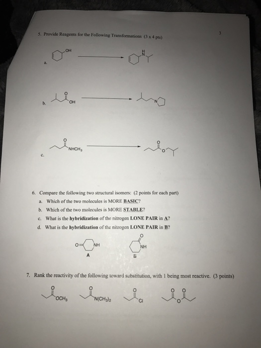 Solved 5. Provide Reagents for the following Transformations | Chegg.com