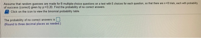 Solved Assume that random guesses are made for | Chegg.com