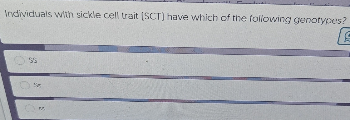 Solved Individuals with sickle cell trait (SCT) ﻿have which | Chegg.com