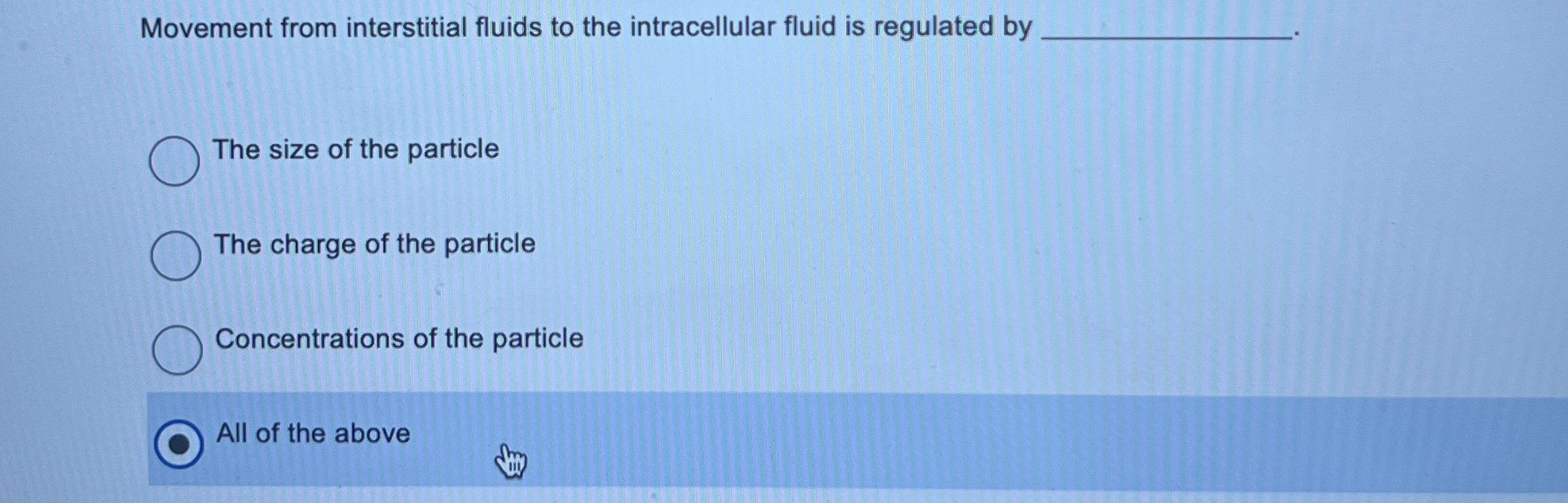 Solved Movement from interstitial fluids to the | Chegg.com