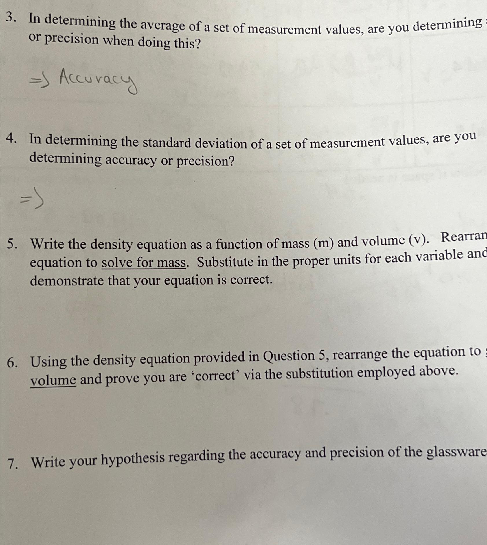 Solved In determining the average of a set of measurement | Chegg.com