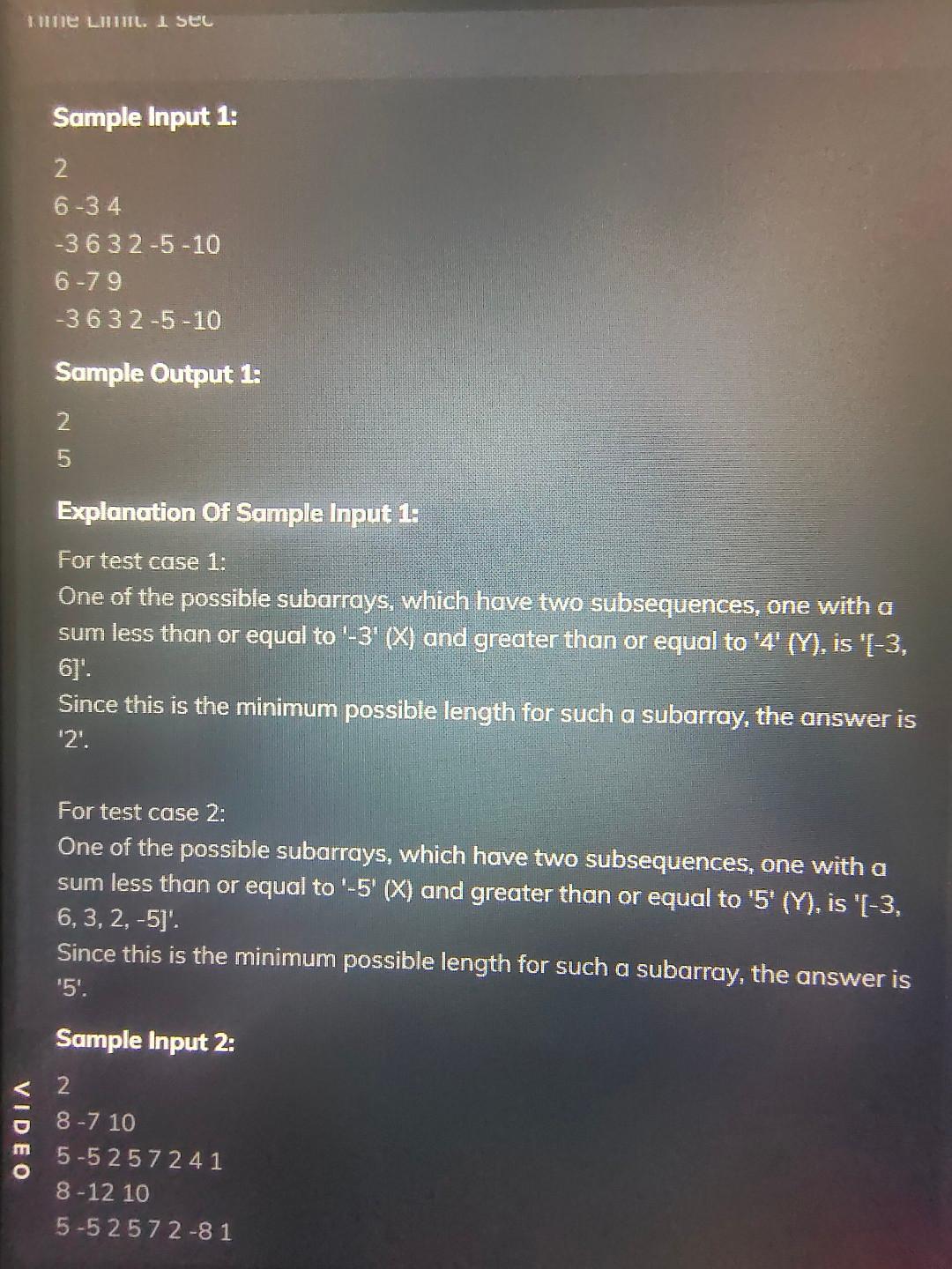 Solved Problem statement Send feedbac You are given an array | Chegg.com