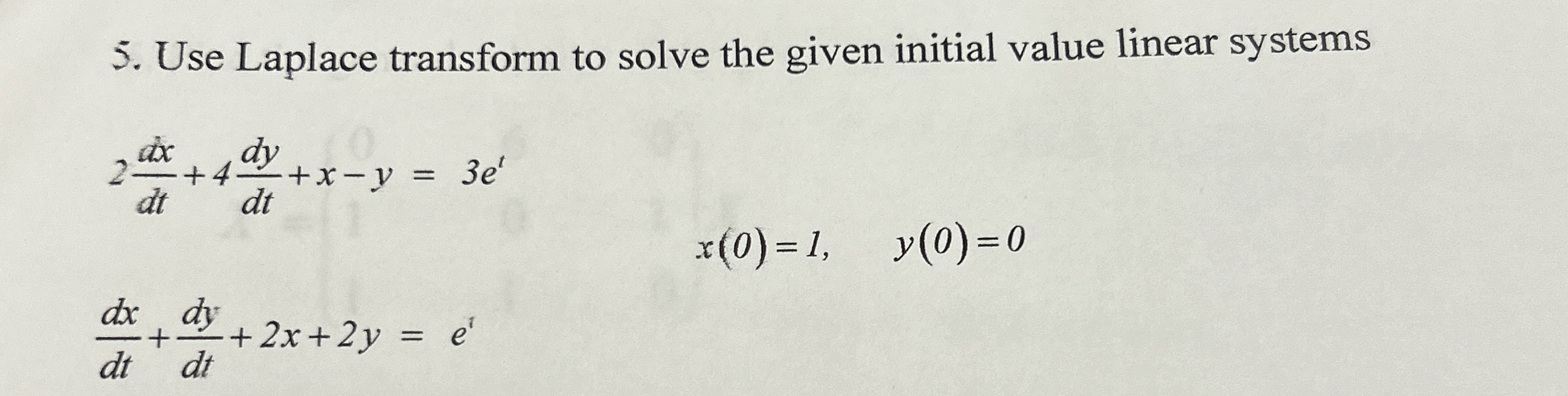 Solved Use Laplace transform to solve the given initial | Chegg.com