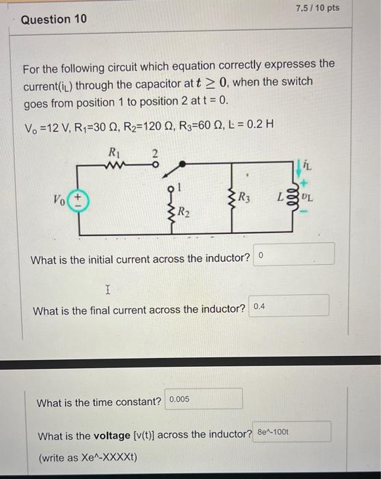 [Solved]: For the following circuit which equation correctl