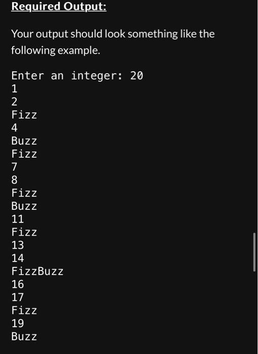 Solved Problem 3: Fizz-Buzz (15 points) Problem Description: | Chegg.com