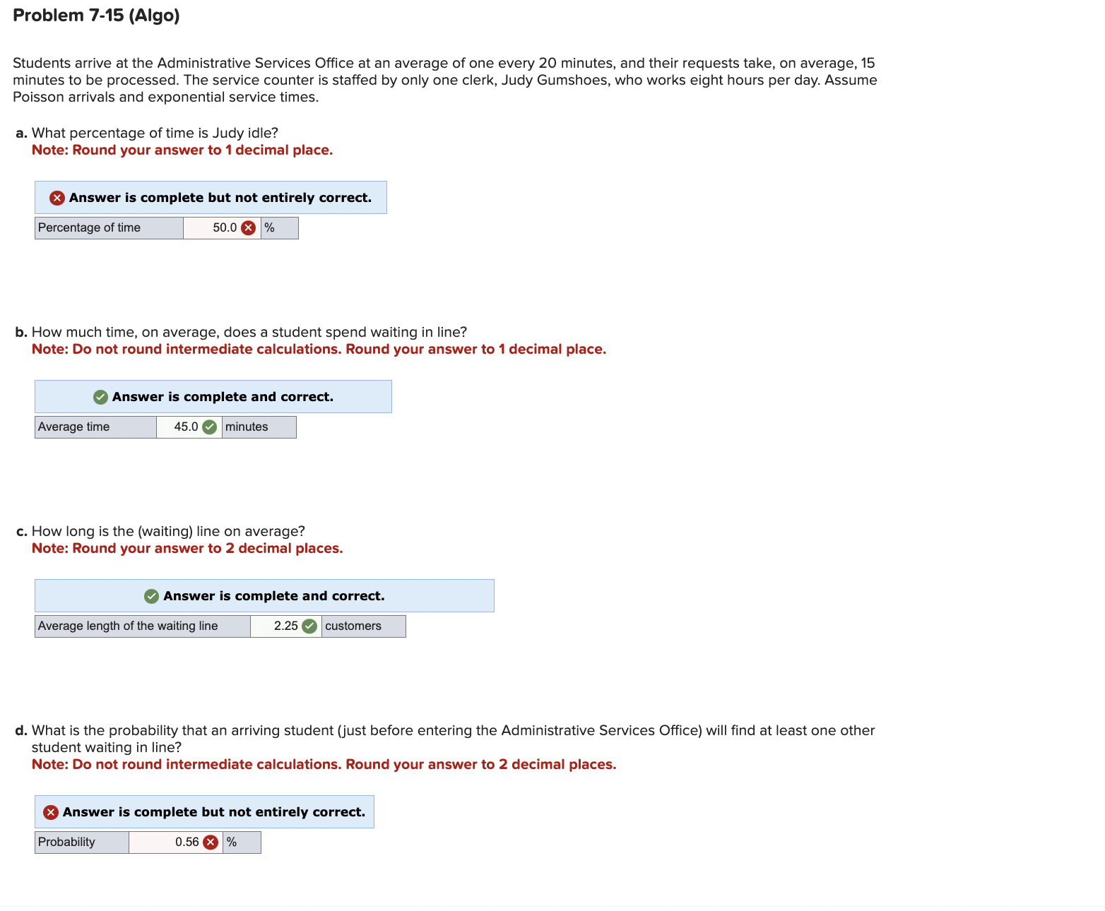 Solved Problem 7-15 (Algo)Students arrive at the | Chegg.com