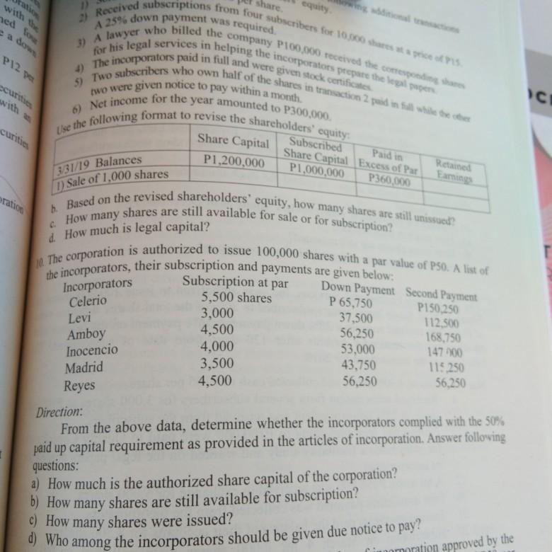 Solved Direction a. Prepare the entries using the memorandum | Chegg.com