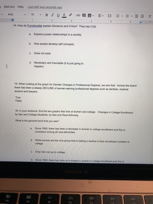 Solved Add-ons Help Last edit was seconds ago Arial 10 BIUA | Chegg.com