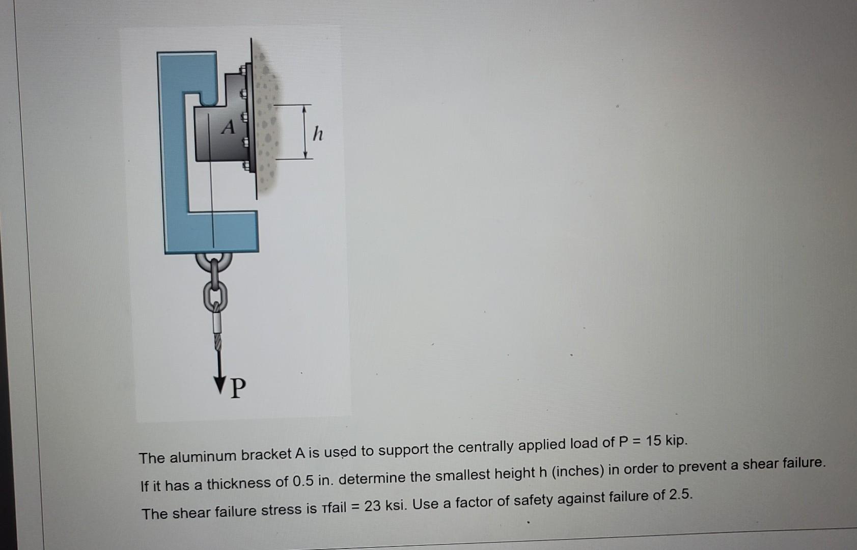 Solved The aluminum bracket A is used to support the | Chegg.com