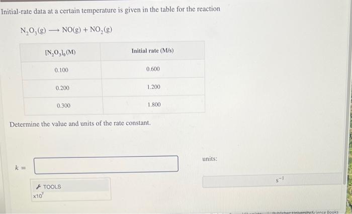 Solved Initial-rate data at a certain temperature is given | Chegg.com