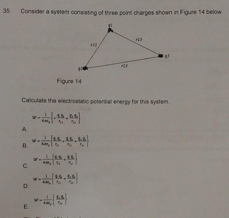 Solved 35. Consider a system consisting of three point | Chegg.com