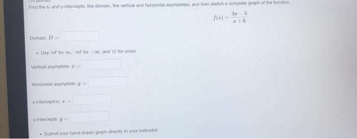 Solved I DOM Find the x-and y-intercepts, the domain, the | Chegg.com