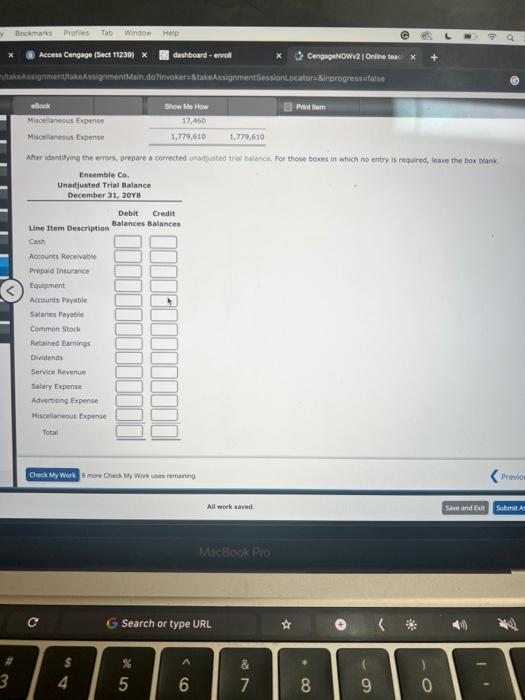 Solved Errors in trial balance Identify the errors in the | Chegg.com