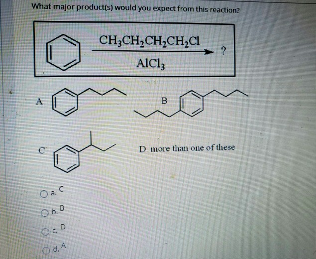 Solved What major product(s) would you expect from this | Chegg.com