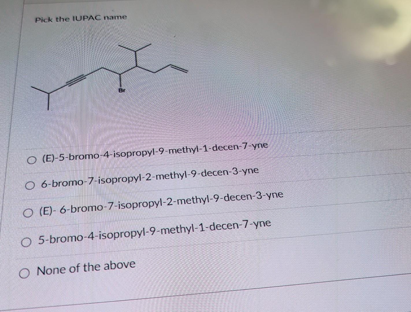 Solved Pick the IUPAC name | Chegg.com