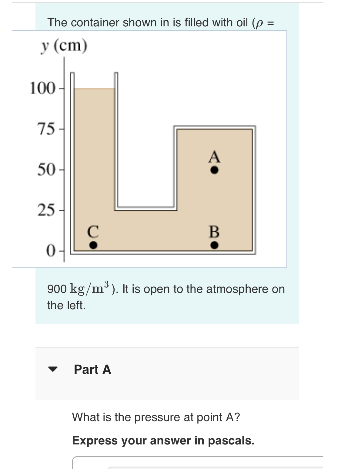 Solved The container shown in is filled with oil | Chegg.com