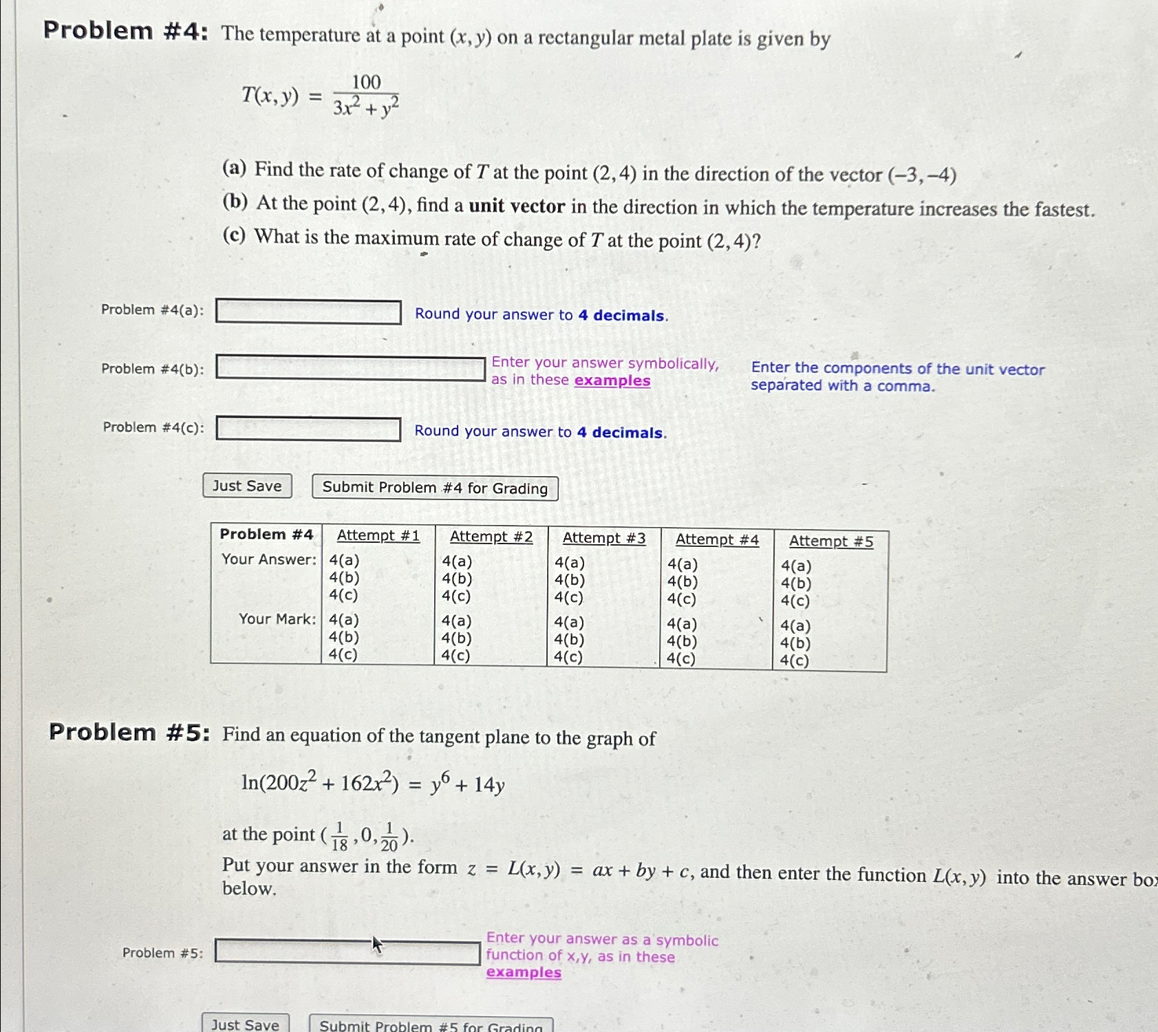 Solved Problem #4: The temperature at a point (x,y) ﻿on a | Chegg.com
