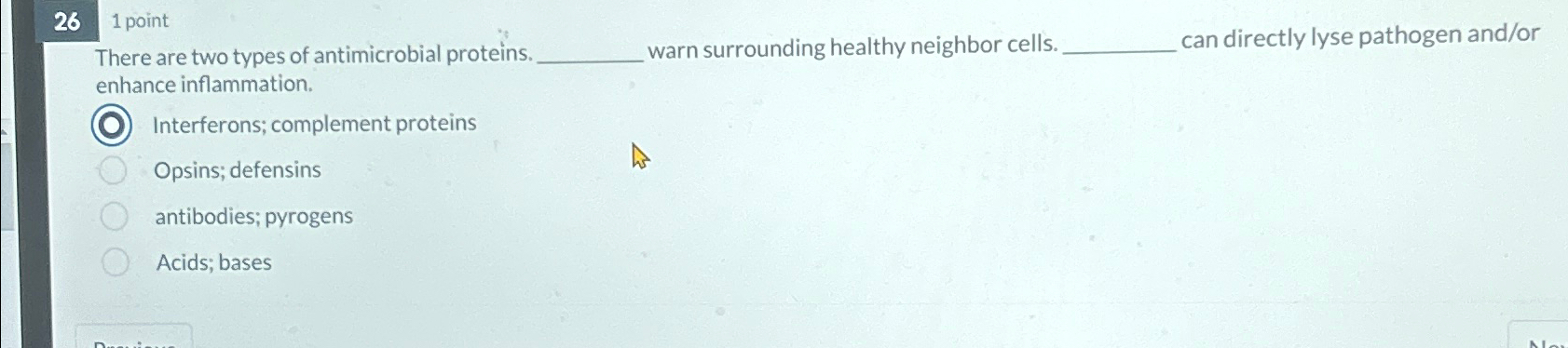 Solved 26,1 ﻿pointThere are two types of antimicrobial | Chegg.com