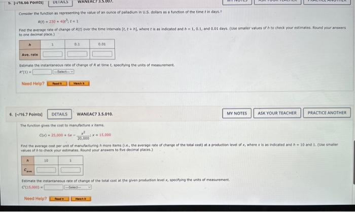 Solved Estimate f(8). f(8)= [-/16.66 Points] WANEAC7 | Chegg.com