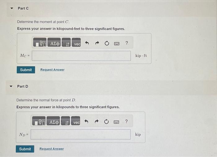 Determine the normal force at point C. Express your | Chegg.com