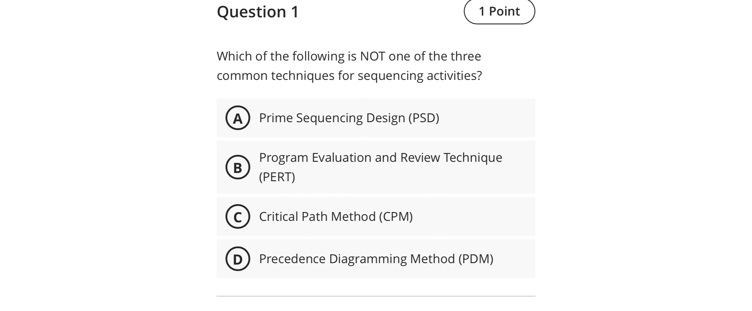 Solved Question 11 ﻿PointWhich of the following is NOT one | Chegg.com