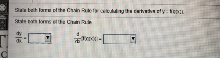 Solved State both forms of the Chain Rule for calculating | Chegg.com