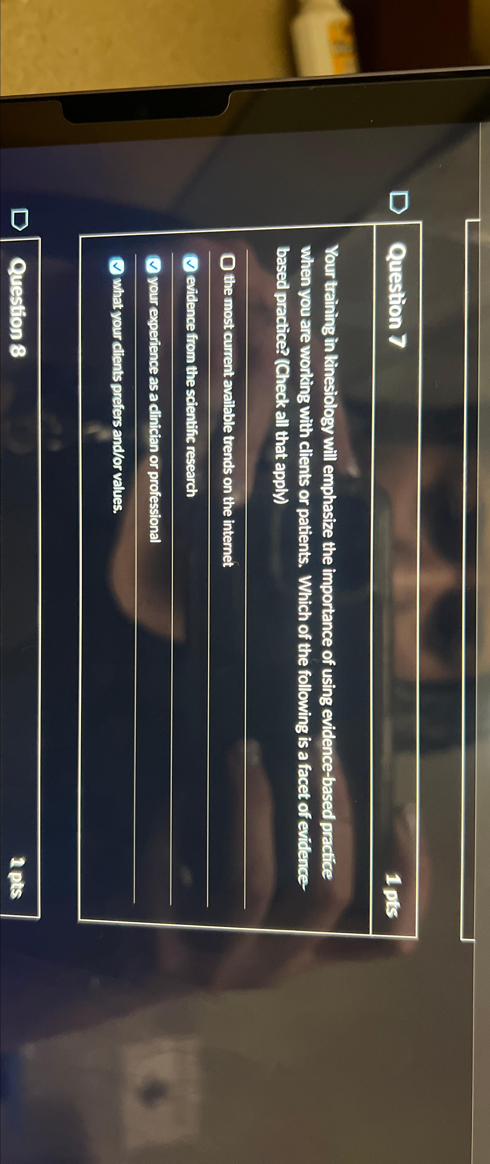 Solved Question 7Your training in kinesiology will emphasize | Chegg.com