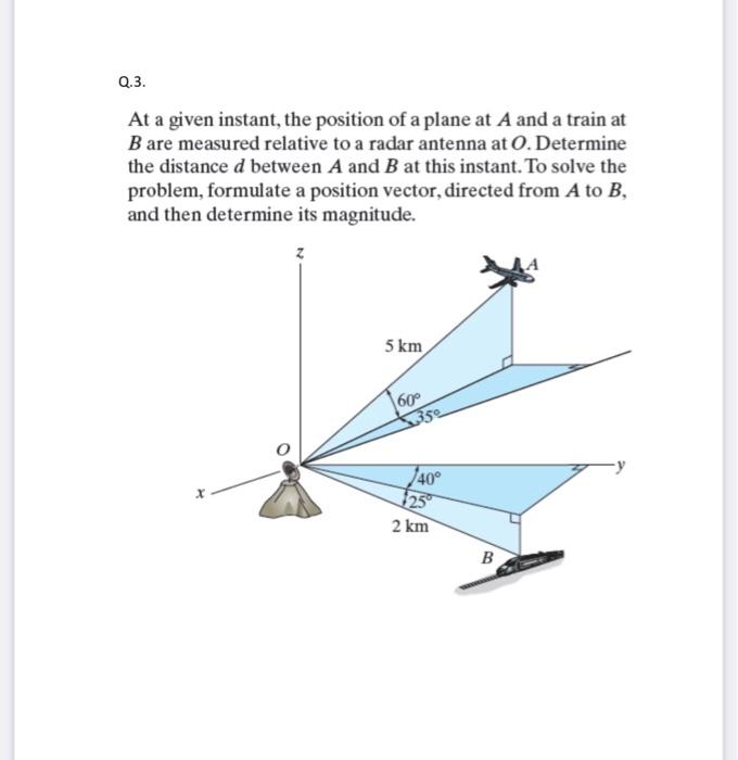 Solved Q.3. At a given instant, the position of a plane at A | Chegg.com