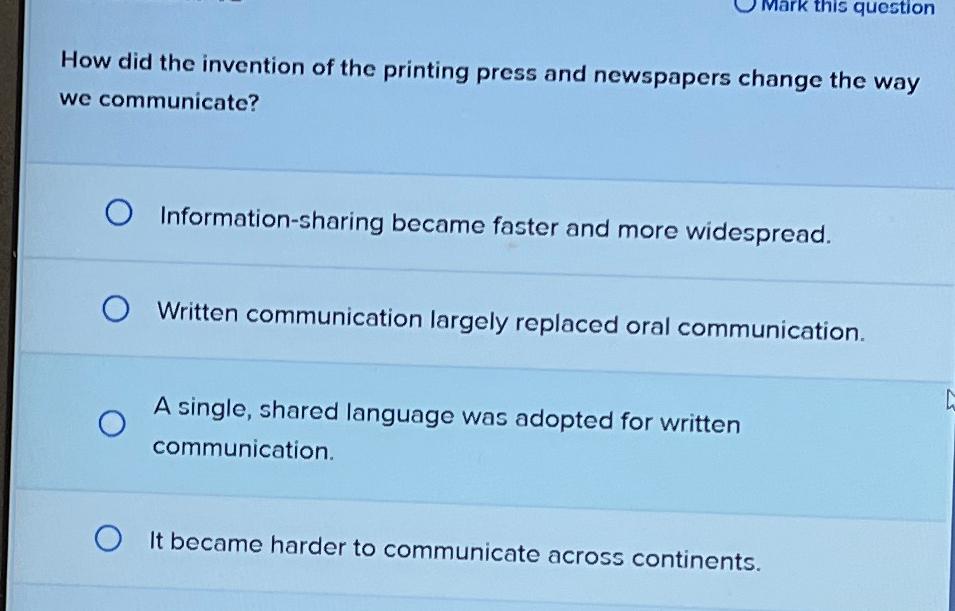 Solved How did the invention of the printing press and | Chegg.com