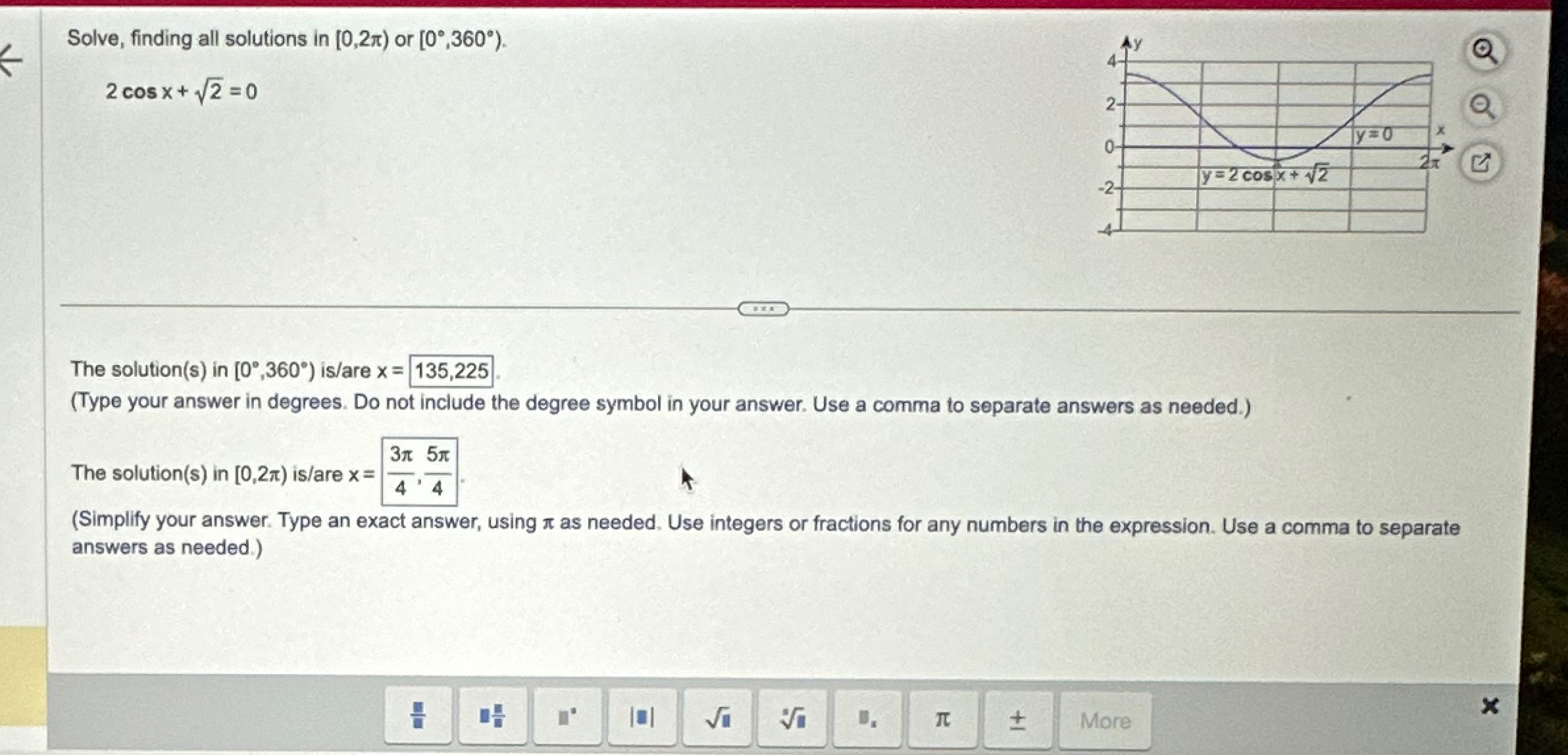 Solved Solve, finding all solutions in [0,2π) ﻿or | Chegg.com