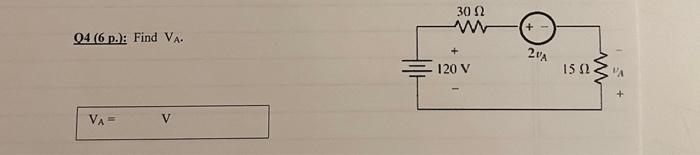 Solved Q4(6p.):FindVA. | Chegg.com