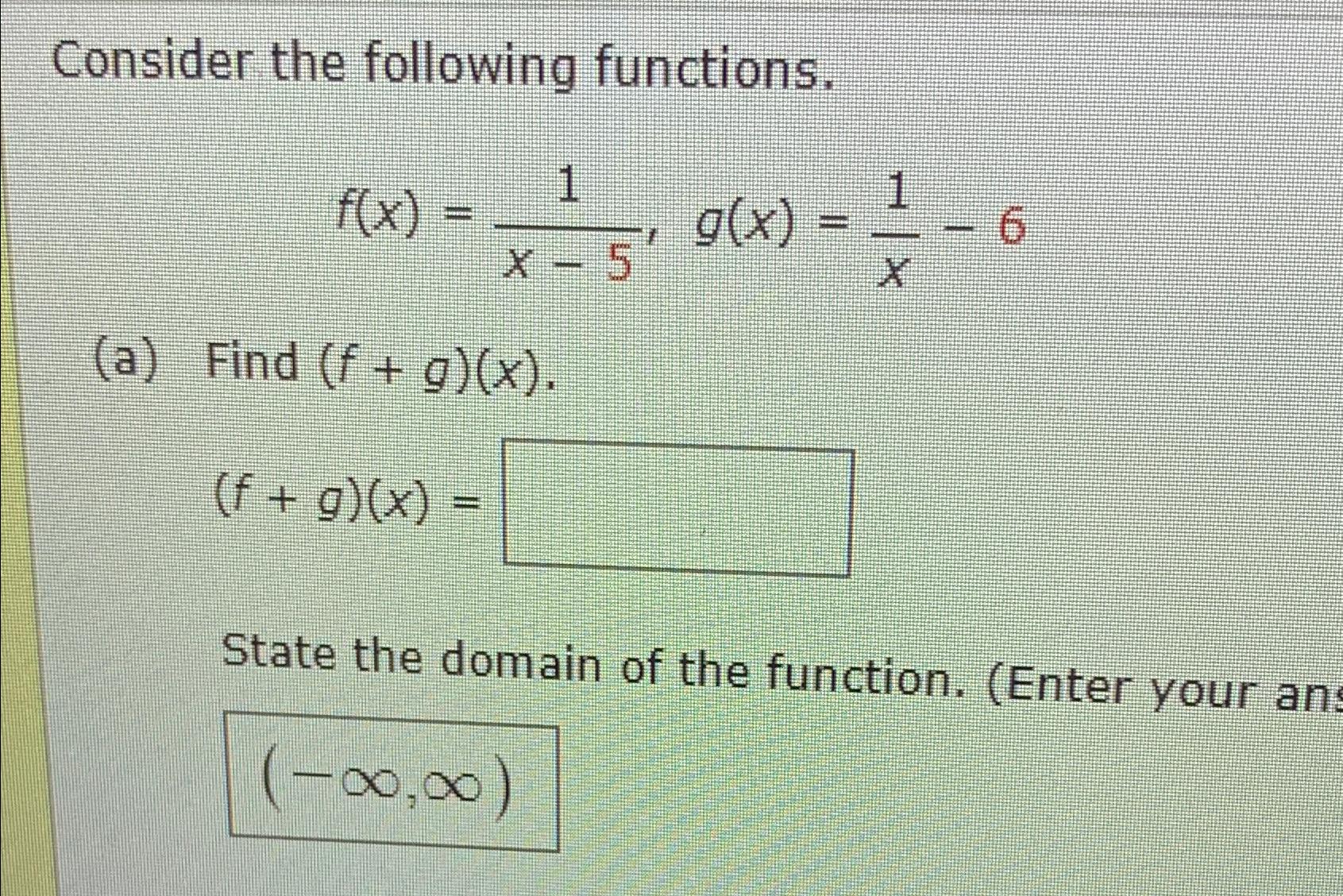 Solved Consider the following | Chegg.com