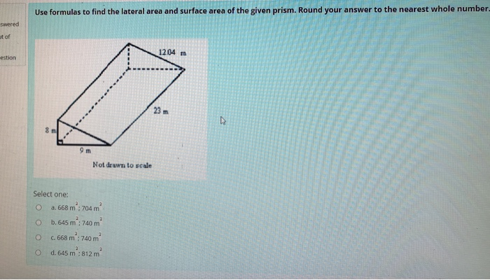 Solved Use formulas to find the lateral area and surface | Chegg.com