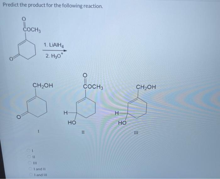 Solved Predict the product for the following reaction. COCH3 | Chegg.com
