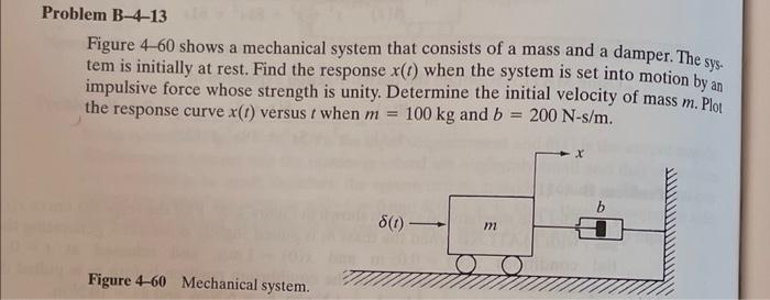 Solved Figure 4-60 shows a mechanical system that consists | Chegg.com