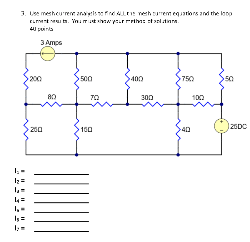 Solved Use mesh current analysis to find ALL the mesh | Chegg.com