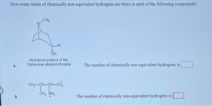 Solved How many kinds of chemically non-equivalent carbons | Chegg.com