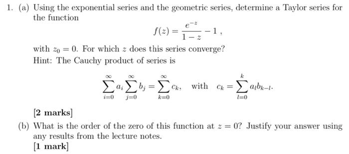 Solved (a) Using the exponential series and the geometric | Chegg.com