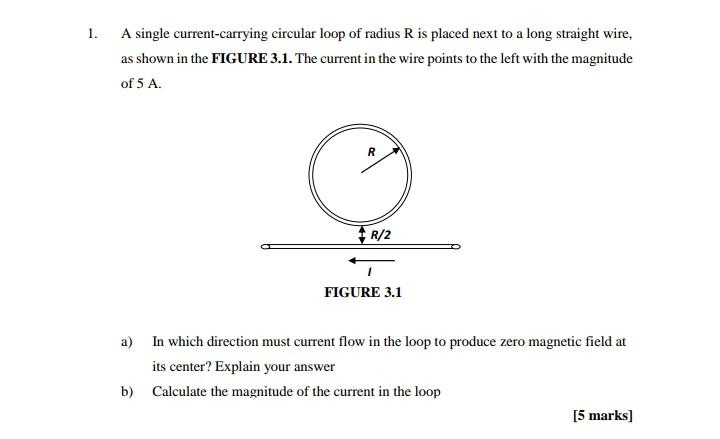 Solved A single current-carrying circular loop of radius R | Chegg.com