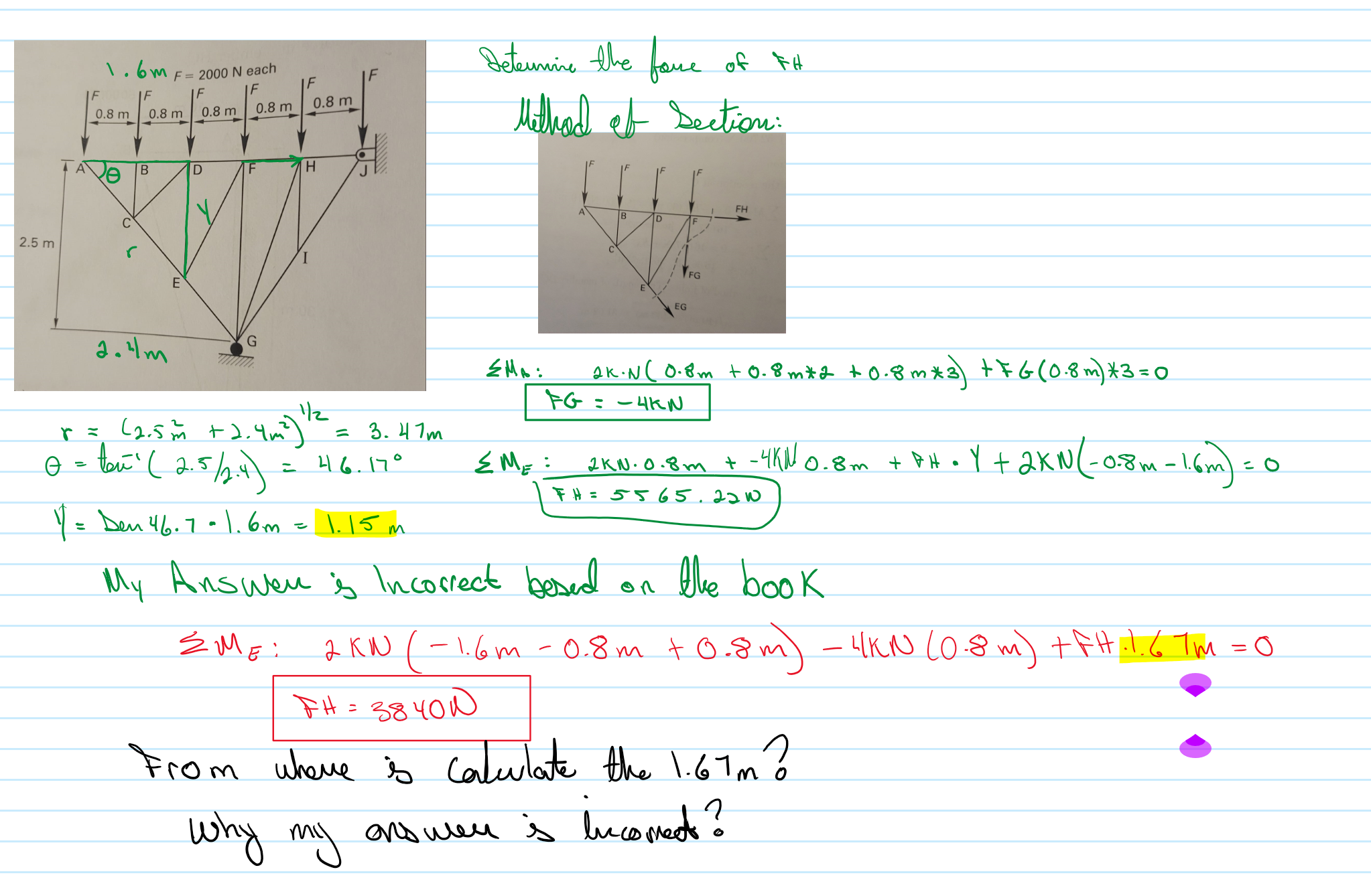 Solved Static Problem Truss: From where is calculate the | Chegg.com